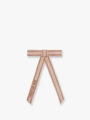 Dior Embroidered Bow Hair Clip - Multicolor