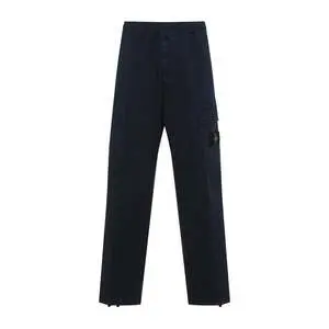 Stone Island Cotton Blend Cargo Trousers - Blue