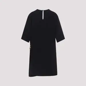 Celine Viscose Midi Dress With Gold Tone Buckle And Chain Detail