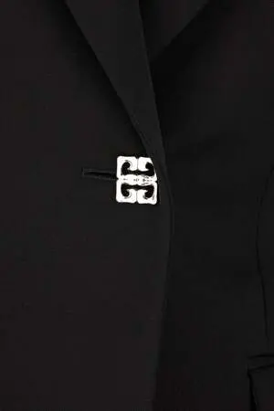 Givenchy Black Blazer With Silver Tone Clasp