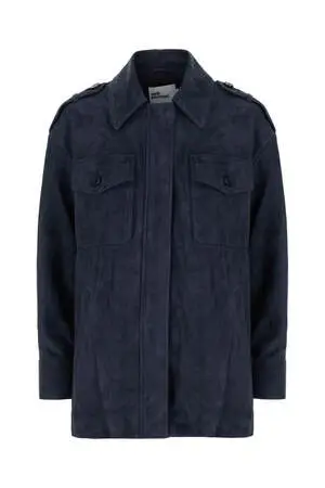 SELF-PORTRAIT Suede Utility Jacket - Multicolor