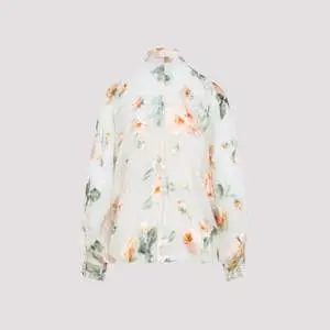 Zimmermann Carousel Burnout Blouse With Floral Print