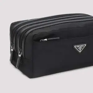 Prada Re-nylon Pouch With Saffiano Leather Details