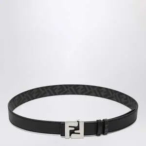 Fendi Fendi Reversible Squared FF Belt In Leather Black
