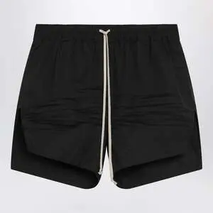 Rick Owens Drawstring Shorts In Cotton Poplin - Black