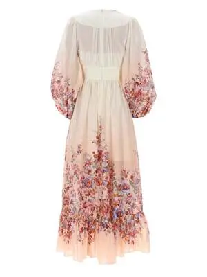 Zimmermann V-neck Printed Long Dress - Multicolor