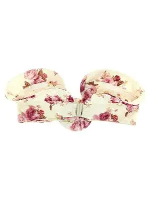 Magda Butrym Floral Print Off-the-shoulder Bikini Top With Rose Detail - Multicolor