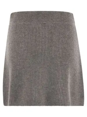 Sportmax Refolo Wool And Cashmere Mini Skirt - Gray