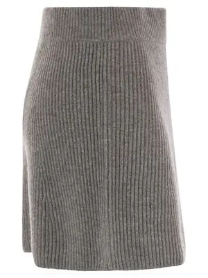 Sportmax Refolo Wool And Cashmere Mini Skirt - Gray