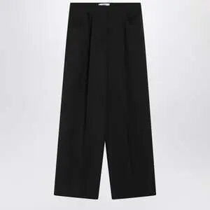 Fendi Wool And Mohair Wide Leg Trousers - Black