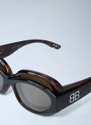 Balenciaga Superbusy Round Layered Sunglasses