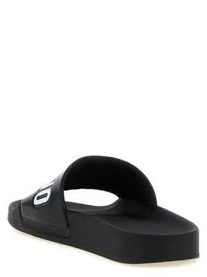 Moschino Pool Rubber Slides With Embossed Logo