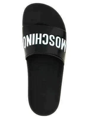 Moschino Pool Rubber Slides With Embossed Logo