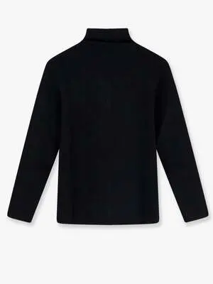 TOTEME High Neck Buttoned Viscose Blend Cardigan - Black