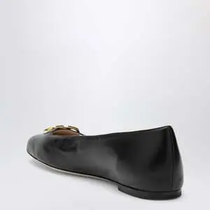 Valentino Garavani Vlogo Signature Ballerina Flats In Nappa Leather - Black