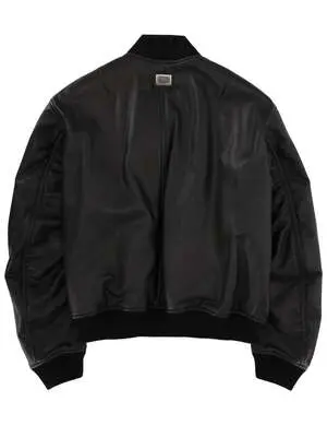 Dolce & Gabbana Leather Bomber Jacket - Black