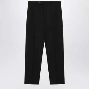 Fendi Wool Gabardine Cigarette Trousers - Black