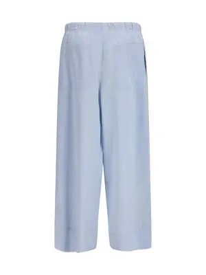 TOTEME Cotton And Linen Blend Palazzo Pants - Blue