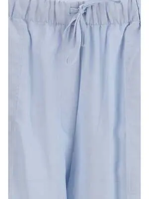 TOTEME Cotton And Linen Blend Palazzo Pants - Blue