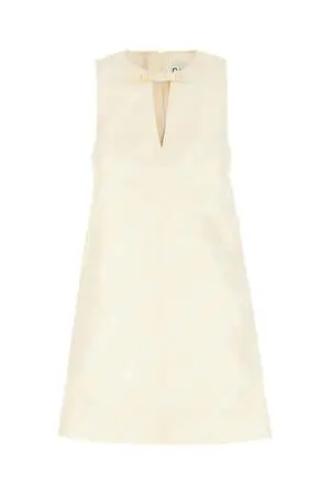 GANNI Sleeveless A-line Dress With Bow Detail - Multicolor