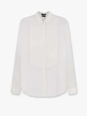 TOM FORD Silk Pleated Plastron Shirt