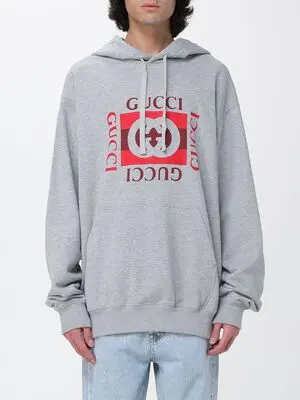 Gucci Logo Print Hoodie - Gray