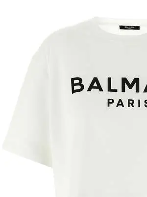 Balmain Logo Cropped T-shirt