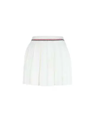Miu Miu Pleated Skirt With Striped Waistband