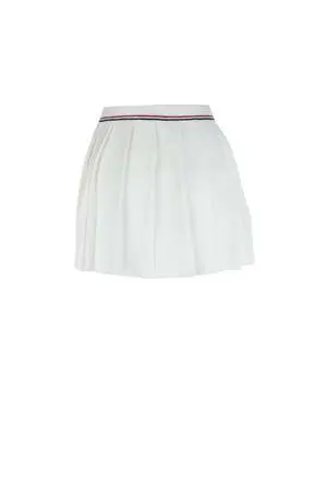 Miu Miu Pleated Skirt With Striped Waistband - Multicolor