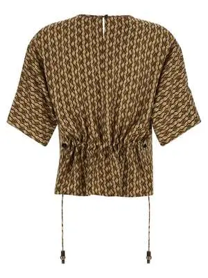 Max Mara Mxmnordica Silk Twill Blouse With Geometric Print