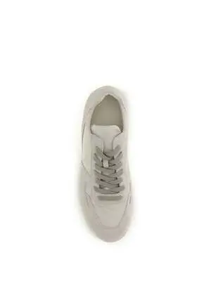 Rick Owens Fabric And Leather Lace-up Sneakers - Gray