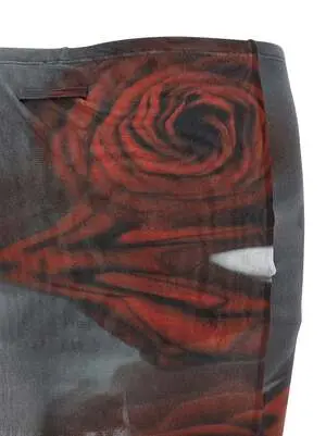 JEAN PAUL GAULTIER The Red Blurry Roses" Print Skort