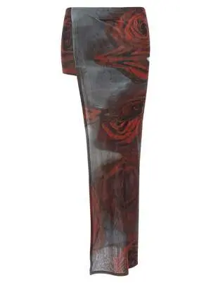 JEAN PAUL GAULTIER The Red Blurry Roses" Print Skort - Multicolor