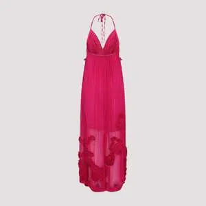Dries Van Noten Drina Fuchsia Viscose Midi Dress - Multicolor