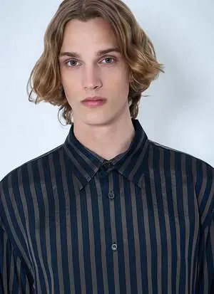 Dries Van Noten Striped Button-down Shirt - Blue