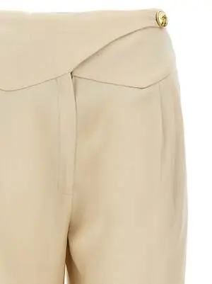 BLAZÉ MILANO Sheena Basque' High Waist Pleated Pants - Cream