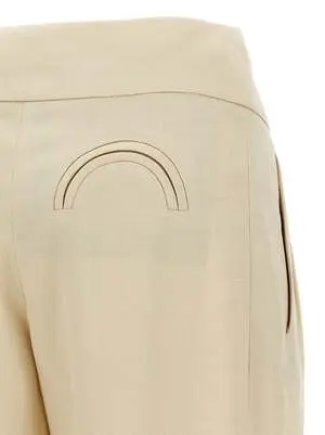 BLAZÉ MILANO Sheena Basque' High Waist Pleated Pants - Cream