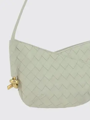 Bottega Veneta Lambskin Shoulder Bag With Knotted Detail - White