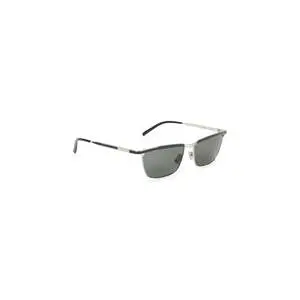 Saint Laurent Grey Metallic Sunglasses - Silver