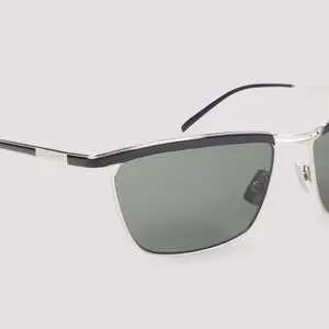 Saint Laurent Grey Metallic Sunglasses