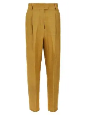 Max Mara Efedra High-waisted Silk Blend Pants - Gold