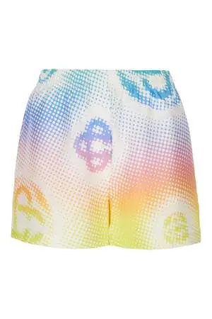 Casablanca Printed Silk Satin Shorts - Multicolor