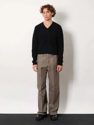 Rick Owens Wide Leg Cotton Trousers - Multicolor