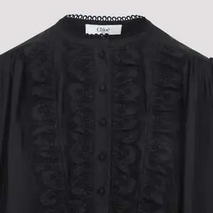 Chloé Embroidered Round Neck Top