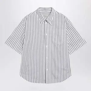 AMI Paris Striped De Coeur Shirt - White