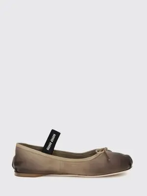 Miu Miu Calf Leather Ballet Flats - Cream