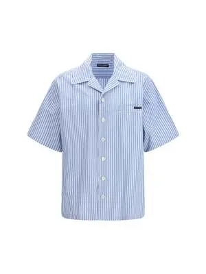 Dolce & Gabbana Striped Poplin Hawaii Shirt - Blue