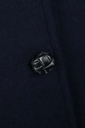 Prada Navy Blue Wool Blend Coat - Multicolor