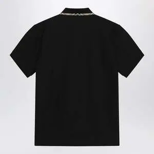 Burberry Cotton Polo With Check Detail
