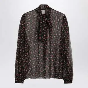 Dolce & Gabbana DOLCE & GABBANA Chiffon Blouse With Rose Print Black